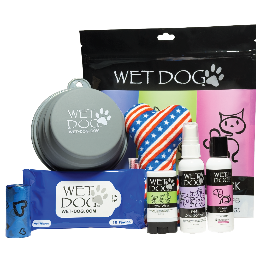 Pet Essentials Travel Pack | Complete Dog Travel Kit (Shampoo, Wipes ...